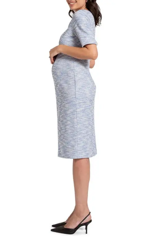 blue grey maternity dress Blue Grey Abstract Print Fitted Maternity Dress – The Prissy Pelican