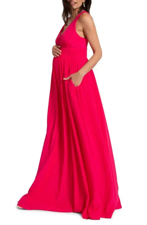 strapless open back dress Seraphine Pink Maternity Maxi Dress Brylee | Canada Luna main image 1