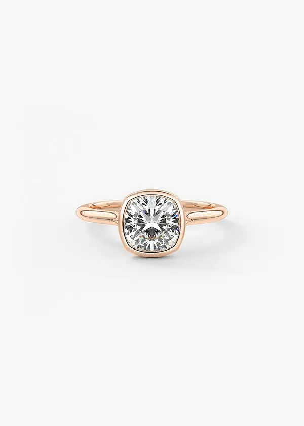 FRANK DARLING Breezy Bezel Cushion Cut Engagement Ring - Yellow Gold
