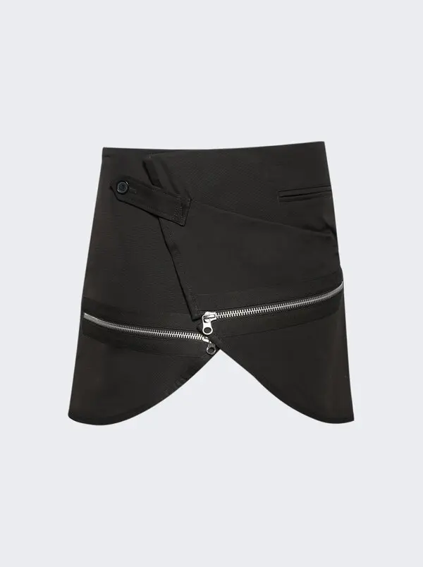 COURREGES Modular Cotton Mini Skirt - Mud Brown