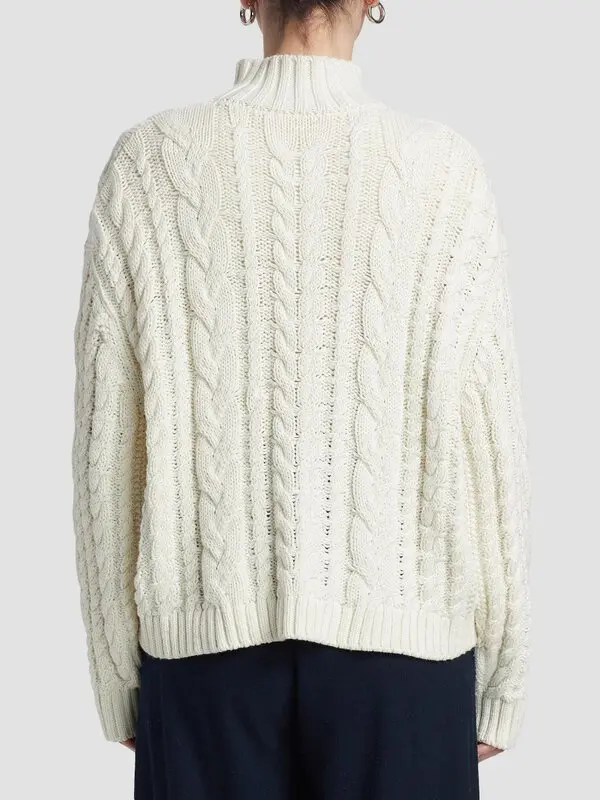 Jenni Kayne Cotton Cable-knit Zip Sweater