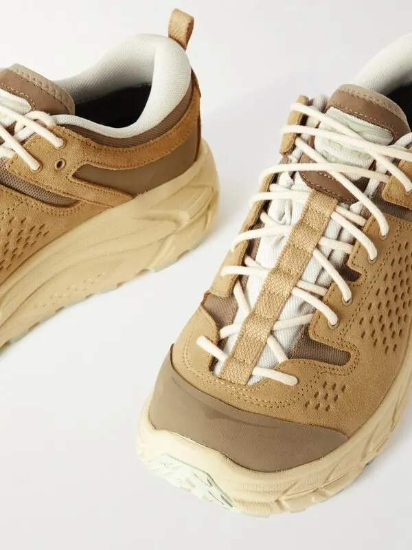 HOKA® Mesh-trimmed Suede Sneakers