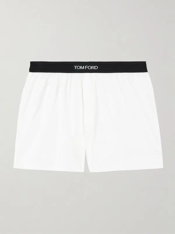 TOM FORD Stretch-cotton Boxer Shorts - White