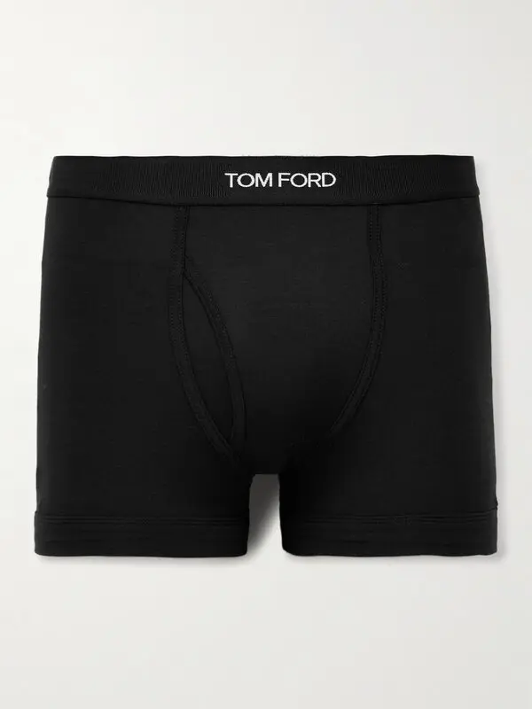 TOM FORD Stretch-cotton And Modal-blend Boxer Briefs - Black