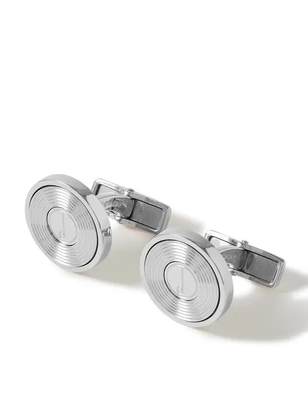 Dunhill Series D Optical Lines Rhodium-plated Cufflinks - Silver