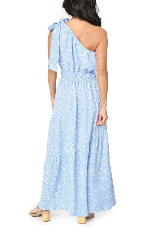 GIBSONLOOK Maya One-shoulder Asymmetric Tiered Maxi Dress
