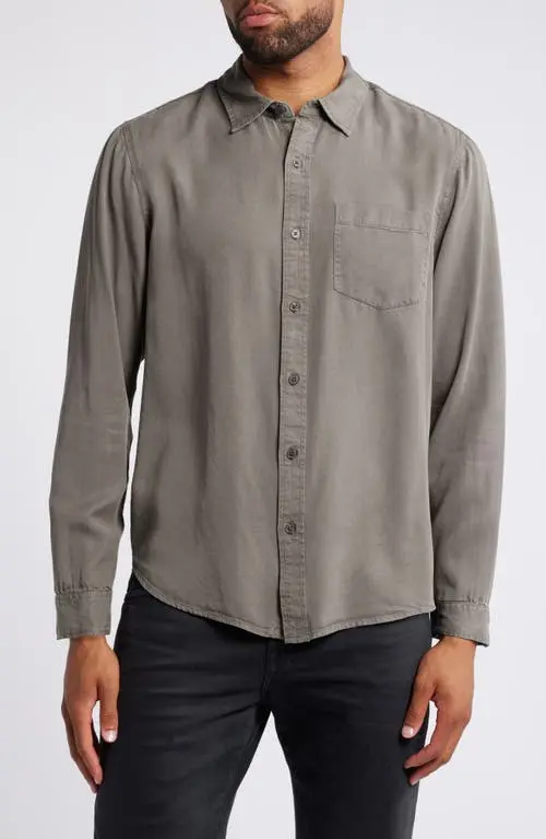 Ag Aiden Solid Lyocell Button-up Shirt - Light Sterling