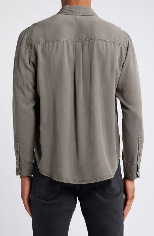 Ag Aiden Solid Lyocell Button-up Shirt - Light Sterling