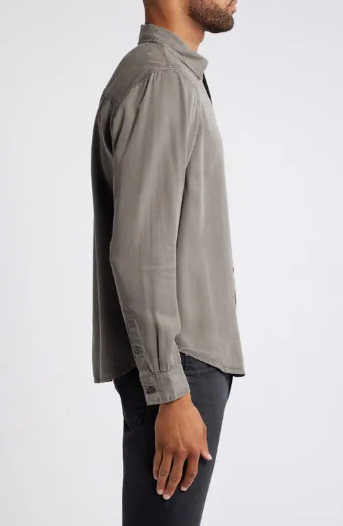 Ag Aiden Solid Lyocell Button-up Shirt - Light Sterling