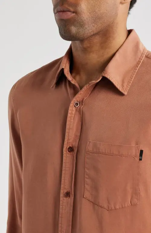 Ag Aiden Solid Lyocell Button-up Shirt - Mesa Rust