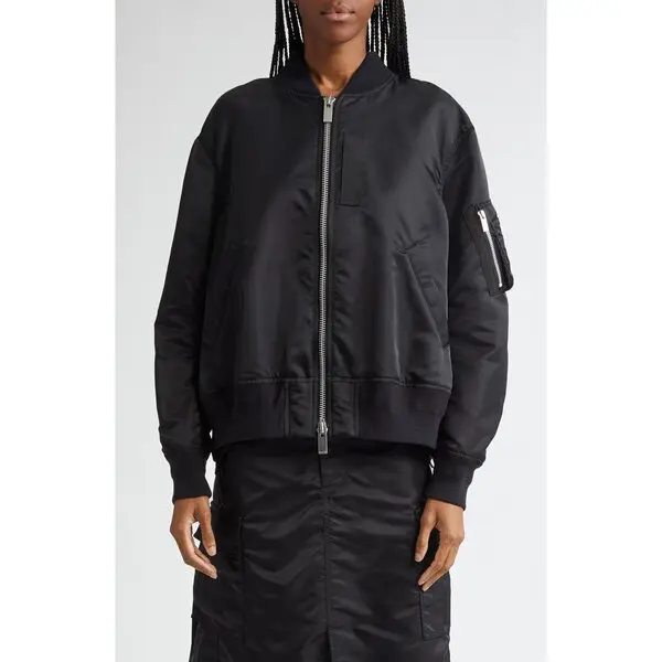 Sacai Nylon Twill Bomber Jacket - Black
