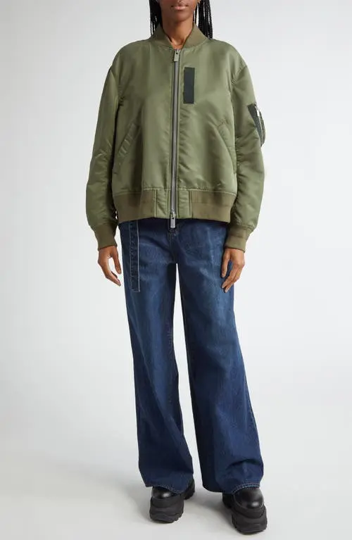 Sacai Nylon Twill Bomber Jacket - Khaki