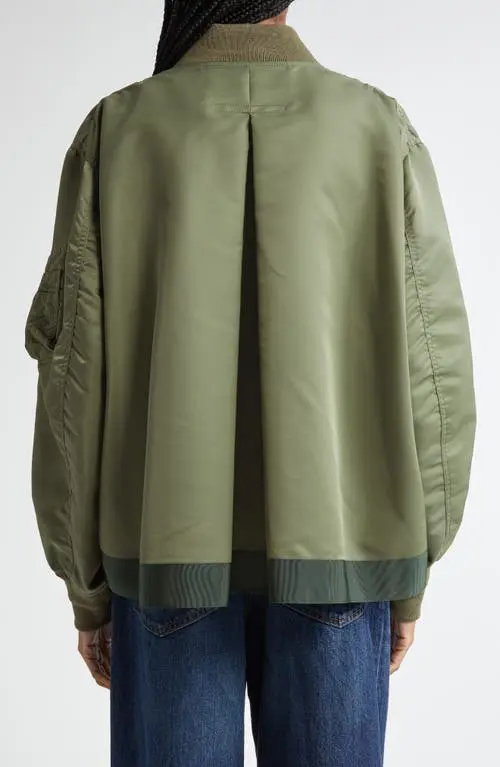 Sacai Nylon Twill Bomber Jacket - Khaki
