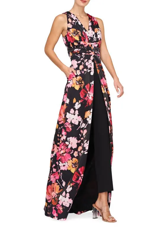 Kay Unger Arlo Floral Maxi Jumpsuit In Saffron/ Black - 60% Off |  Editorialist