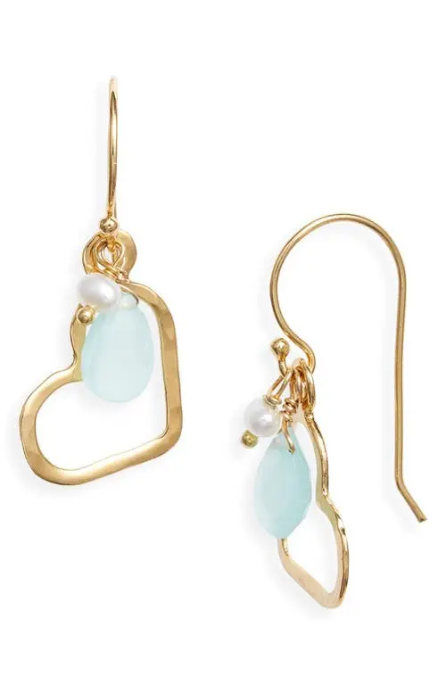 KIARA BY KI-ELE Heart Drop Earrings - Gold