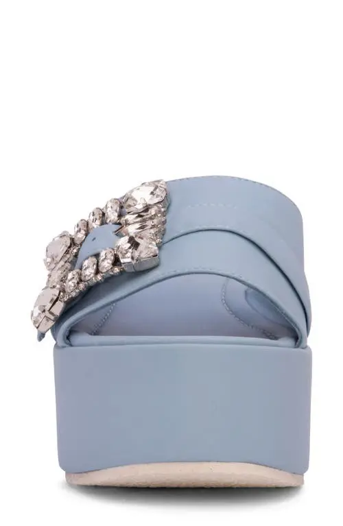 BEAUTIISOLES Dita Platform Slide Sandal - Sky Blue