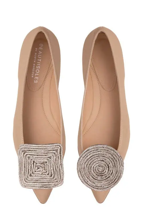 BEAUTIISOLES Bonnie Pointed-toe Ballet Flat - Beige