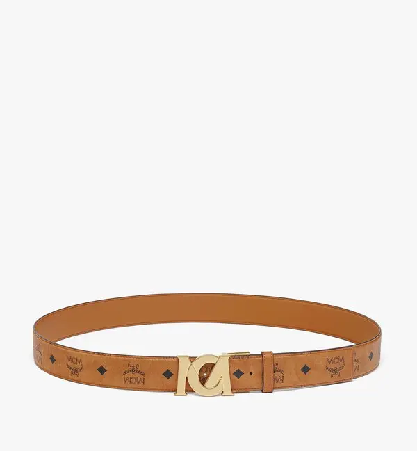 Mcm M-art Reversible Belt - Cognac