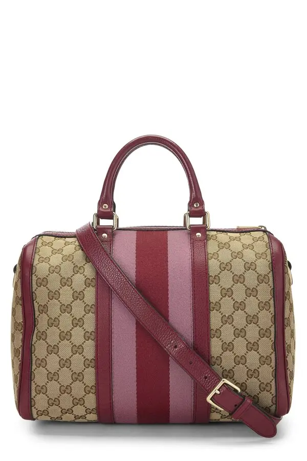 Gucci Original Gg Canvas Web Boston Bag