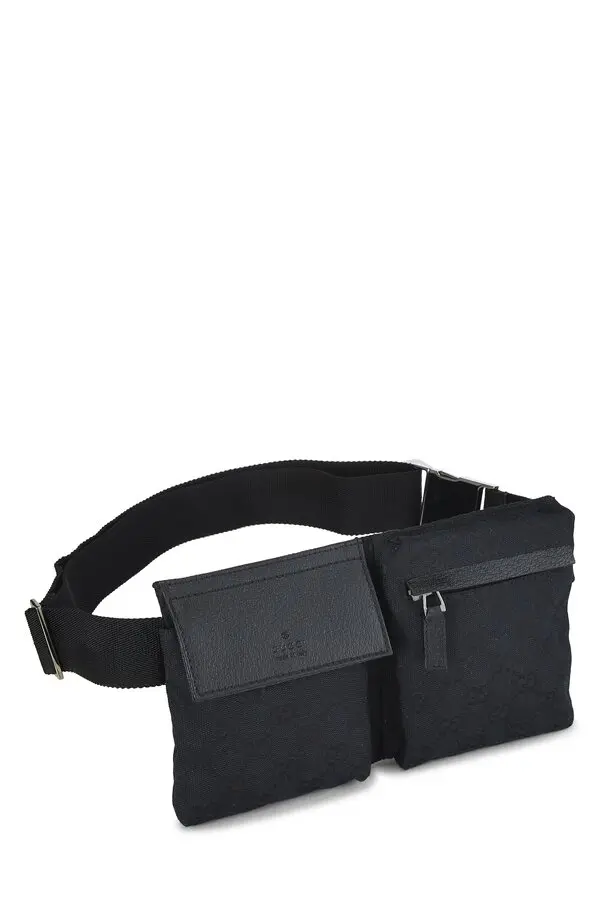 Gucci Gg Double Pocket Waist Pouch - Black