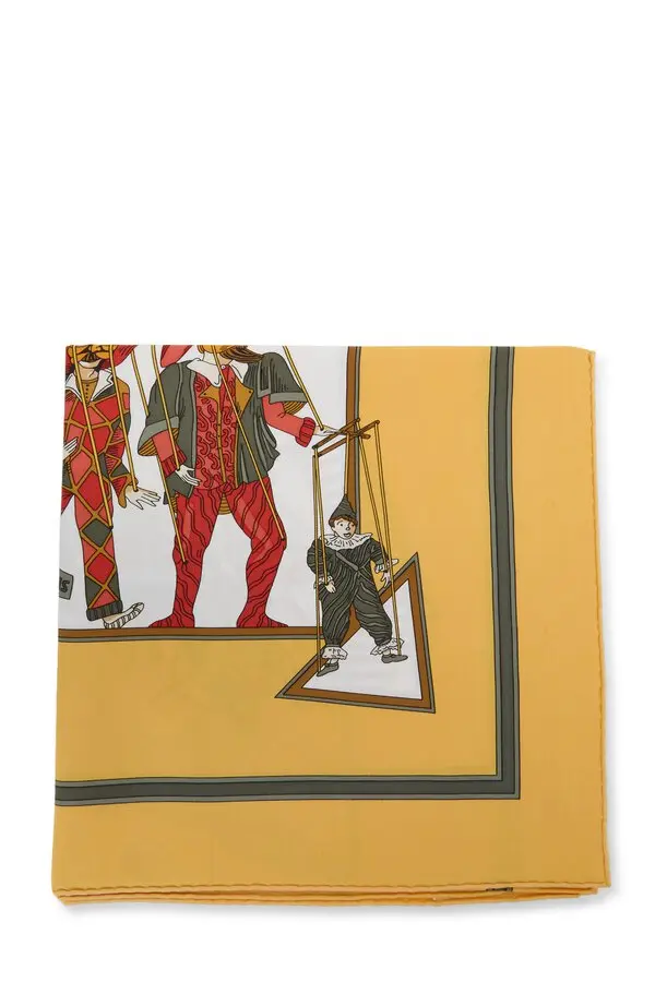 Hermès Multicolor 'le Temps Des Marionnettes' Silk Scarf 90
