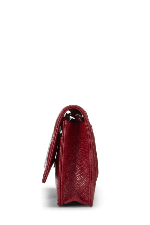 Chanel Caviar Classic Quilted Wallet On Chain - Red