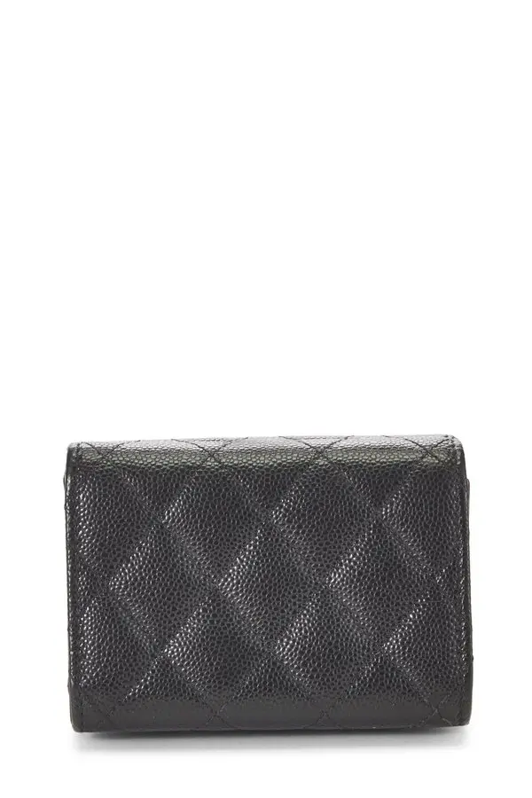 Chanel Caviar Classic Flap Compact Wallet - Black