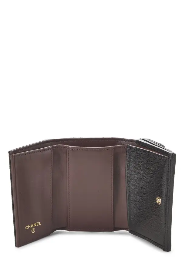 Chanel Caviar Classic Flap Compact Wallet - Black