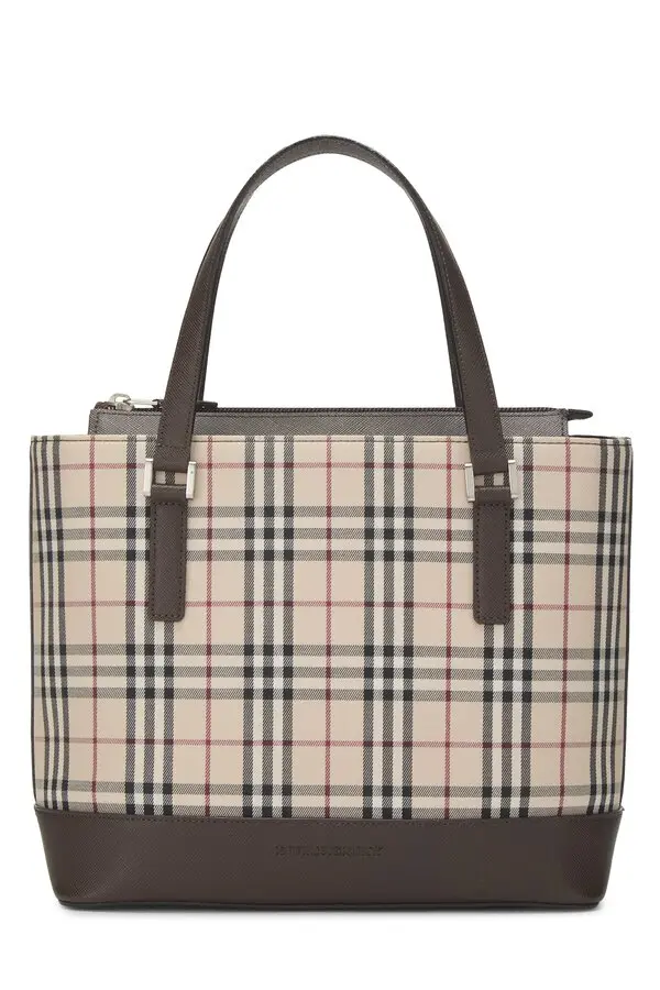 Burberry House Check Jacquard Handbag - Brown