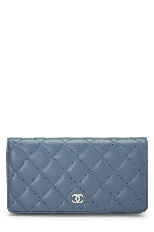 Chanel Lambskin Classic Flap Wallet - Blue