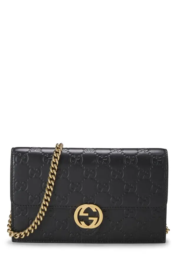 Gucci Ssima Wallet On Chain - Black