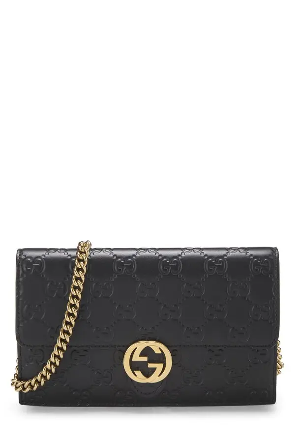 Gucci Ssima Wallet On Chain - Black
