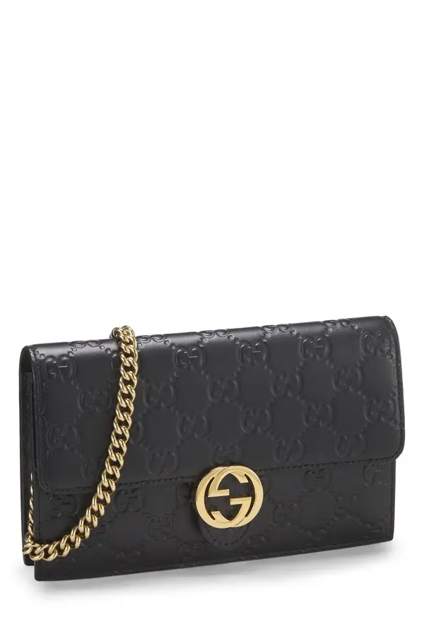 Gucci Ssima Wallet On Chain - Black
