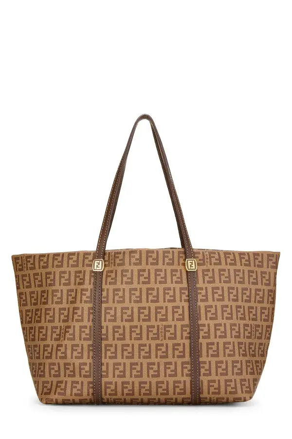 Fendi Zucchino Coated Tote - Brown