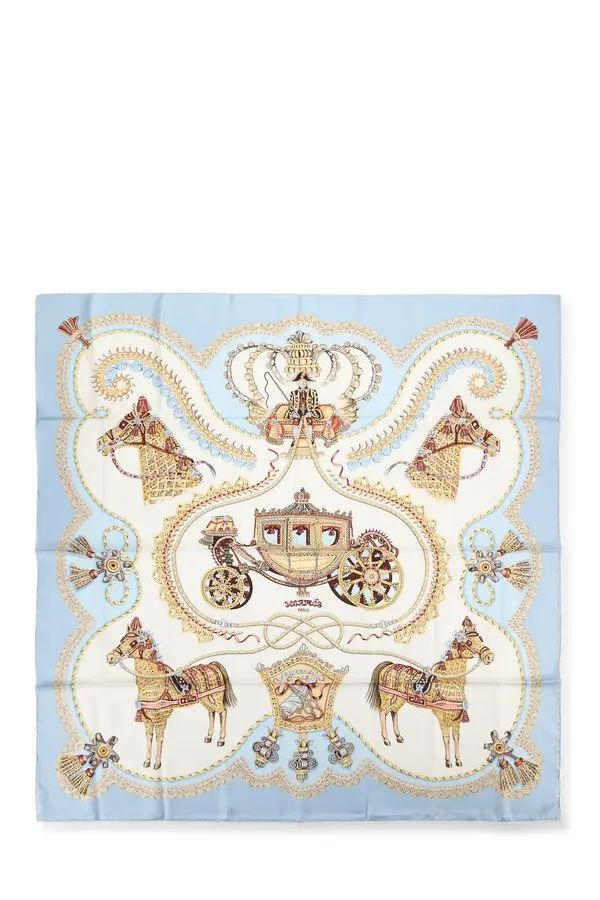 Hermès Multicolor 'paperoles' Silk Scarf 90