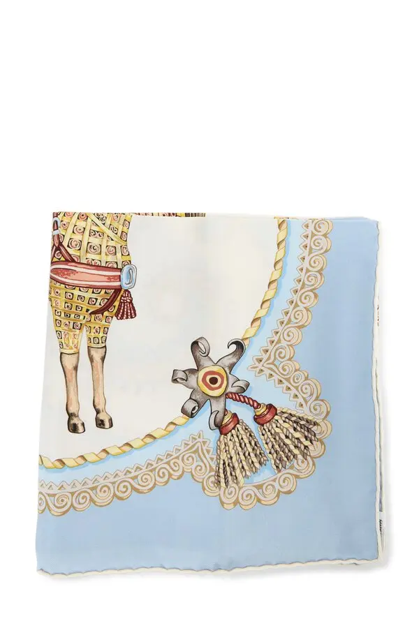 Hermès Multicolor 'paperoles' Silk Scarf 90