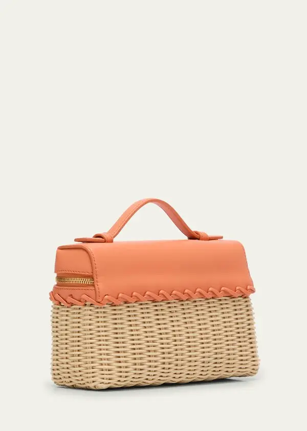 Loro Piana Extra Pocket Zip Rattan Crossbody Bag