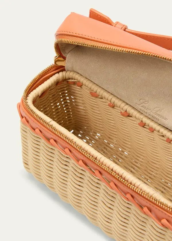 Loro Piana Extra Pocket Zip Rattan Crossbody Bag