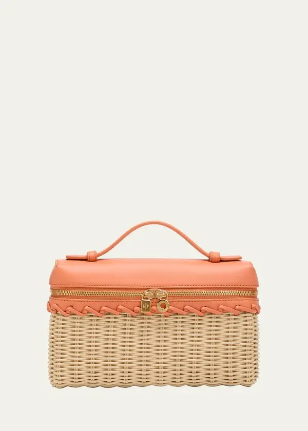 Loro Piana Extra Pocket Zip Rattan Crossbody Bag