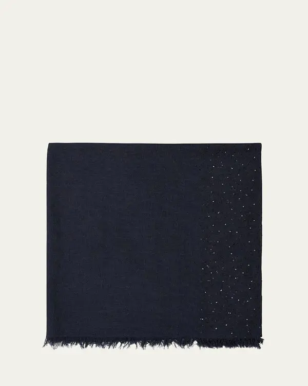 Faliero Sarti New Dalia Sequined Wool-blend Scarf - Navy/black