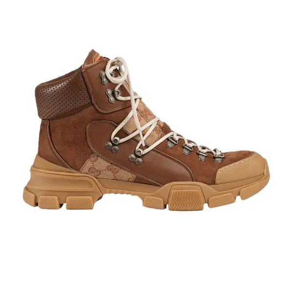 Gucci Flashtrek Leather High-top Sneakers - Brown