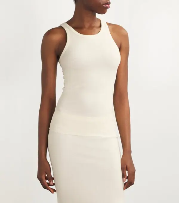 Eterne Cotton-modal Ribbed Tank Top