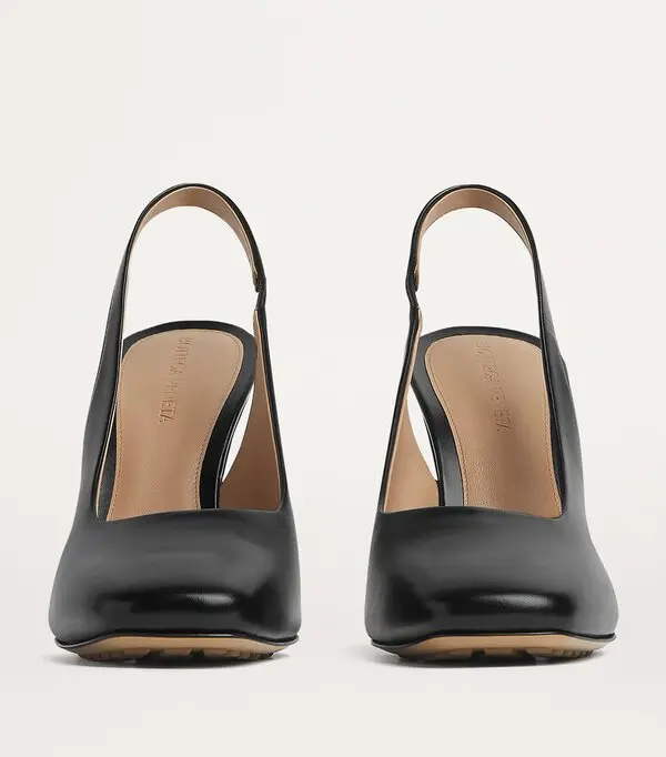 Bottega Veneta Leather Knot Slingback Heels 90