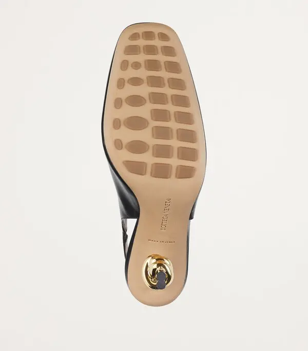 Bottega Veneta Leather Knot Slingback Heels 90