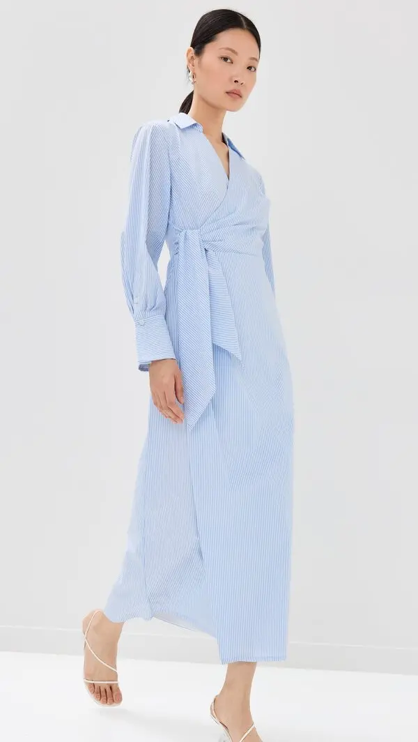 Simkhai Briar Striped Wrap Dress