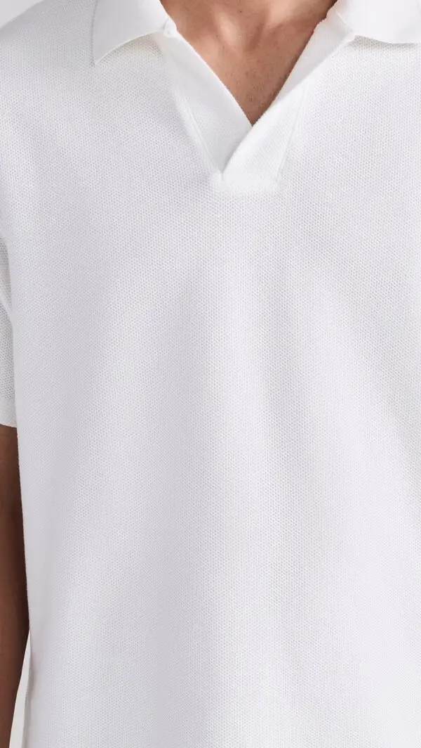 FRAME Short Sleeve Jacquard Polo - Off White