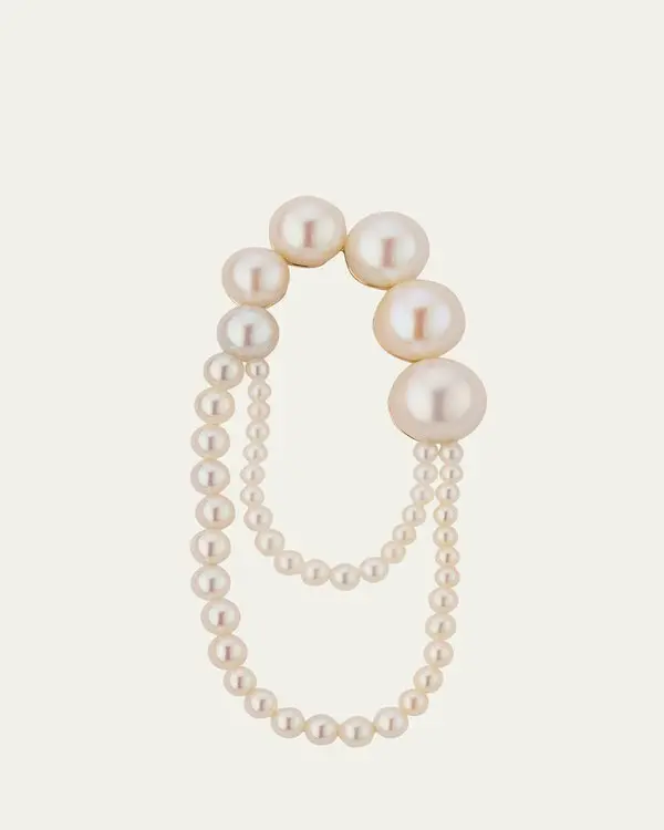Sophie Bille Brahe Embrasse De Perle Graduated Loop Single Earring - Gold