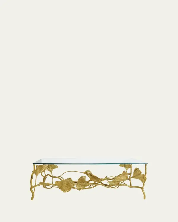 Michael Aram Golden Ginkgo Coffee Table - Gold