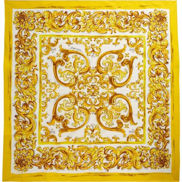 Dolce & Gabbana Majolica Print Cotton Scarf - H95dq Maiolica 3l Giallo