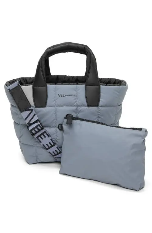 VEECOLLECTIVE Small Porter Quilted Tote - Slate Grey Gry